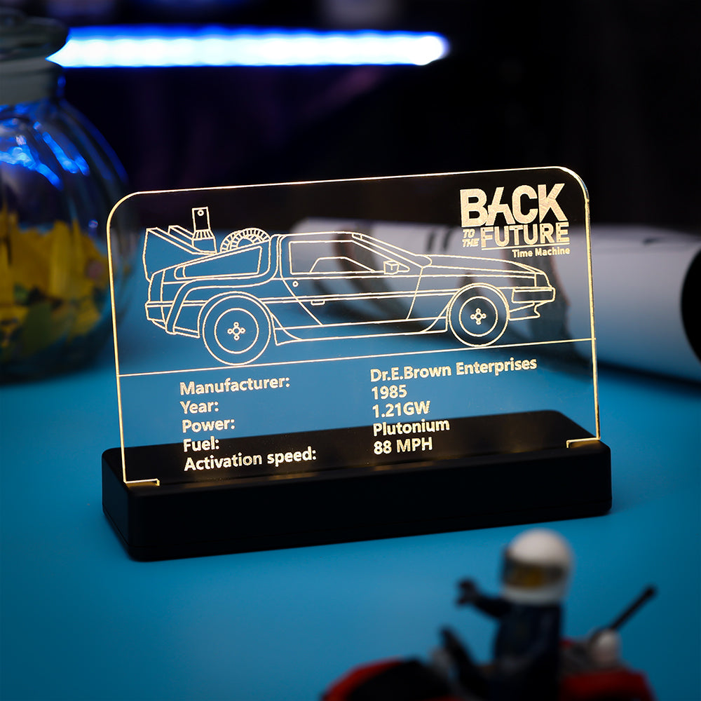 LEGO Acrylic Display Nameplate for Back to the Future Time Machine #10300