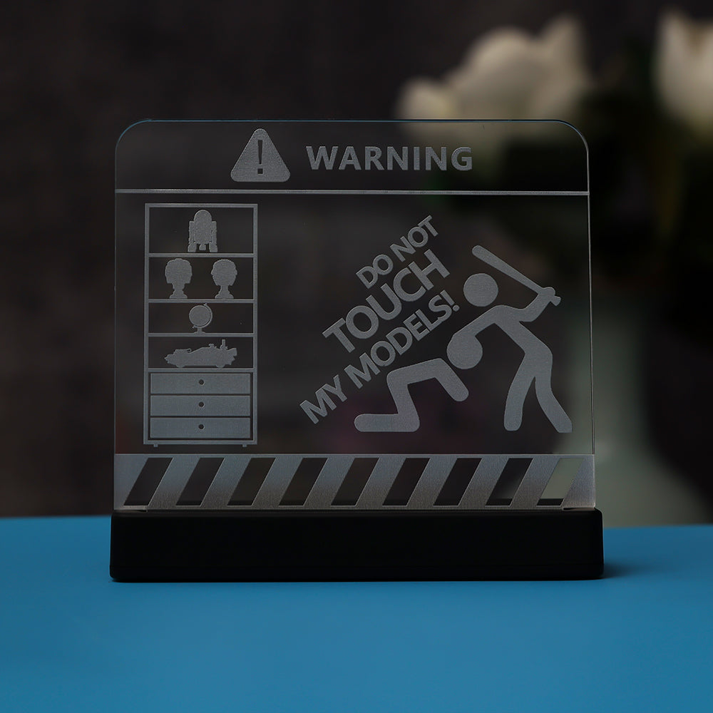 LEGO Acrylic Display Nameplate for LEGO Universal Warning Sign