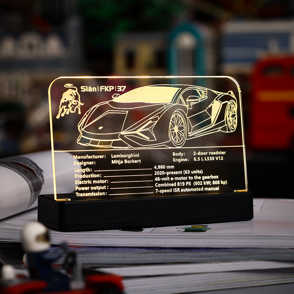 LEGO Acrylic Display Nameplate for Lamborghini Sián FKP 37 #42115